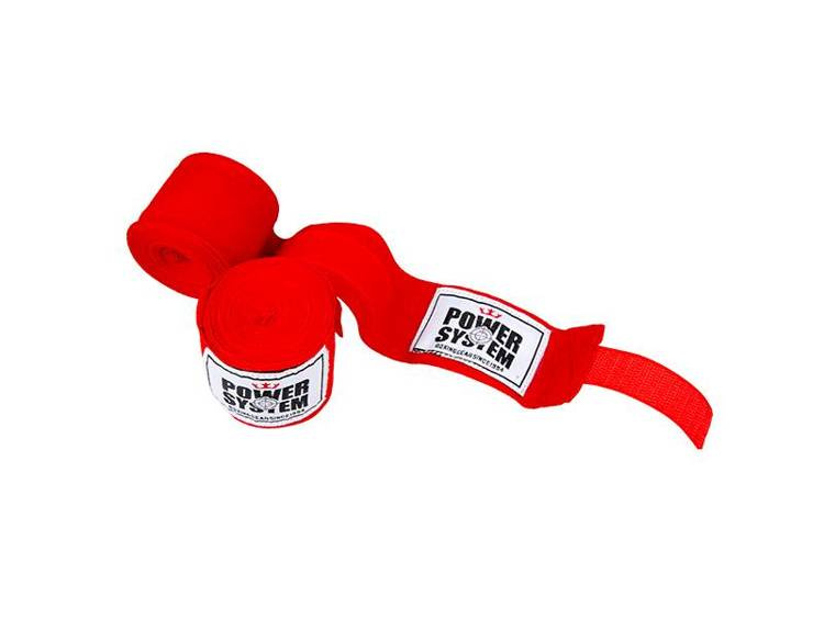 POWER-SYSTEM BANDAZ BOXING WRAPS-RED-4M czerwony | SPORTY WALKI \ boks ...